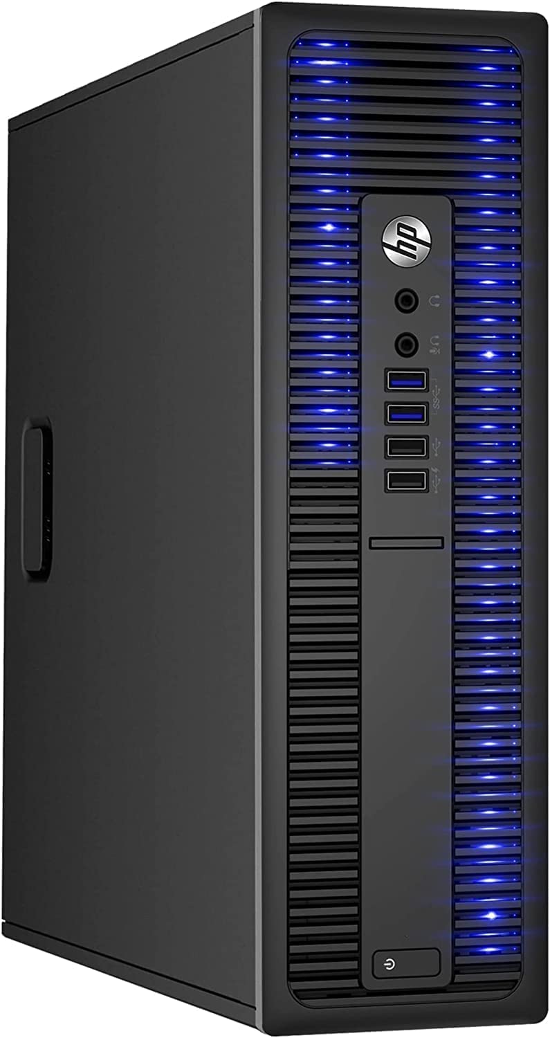 HP EliteDesk Desktop RGB Lights Computer AMD A-Series Processor 16 GB RAM, 256 GB SSD, Windows 10 Pro 64-bit, Wi-Fi, Gaming PC Keyboard & Mouse (Renewed)