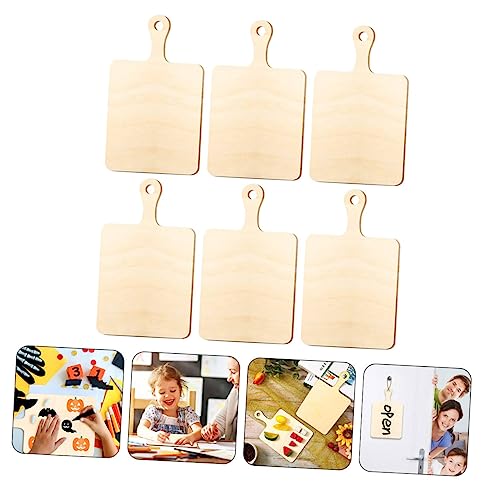 KJHBV 6pcs Home Accessories Decor Wooden Decor in Bulk Craft Wood Chopping Board Set Small Chopping Board Wood Chips Cutting Board Decorate Small Cheese Dining Table Wood