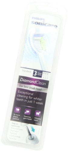 Philips Sonicare Genuine DiamondClean replacement toothbrush heads, HX6063/64, White 3-pk