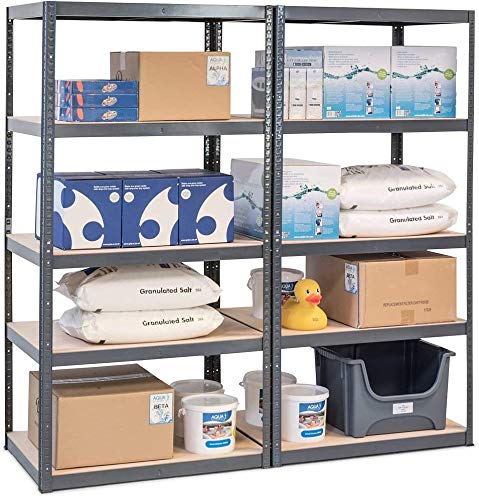 YINF 5-Tier Metal Shelving Unit Adjustable Garage Storage Utility Rack Heavy Duty Shelves Organization Multipurpose Shelf Warehouse Basement Kitchen Living Room 27.5" L x 11.8" W x 59" H, 1 Pack