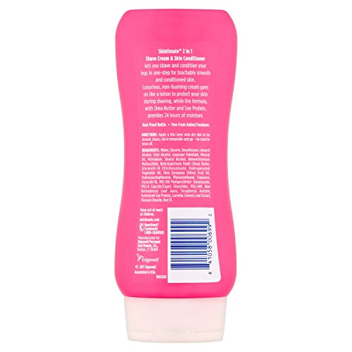 Skintimate 2-In-1 Moisturizing Shave Cream for Women With Skin Conditioner, Coconut Silk, 8 Oz, 3 Count (Pack of 1)