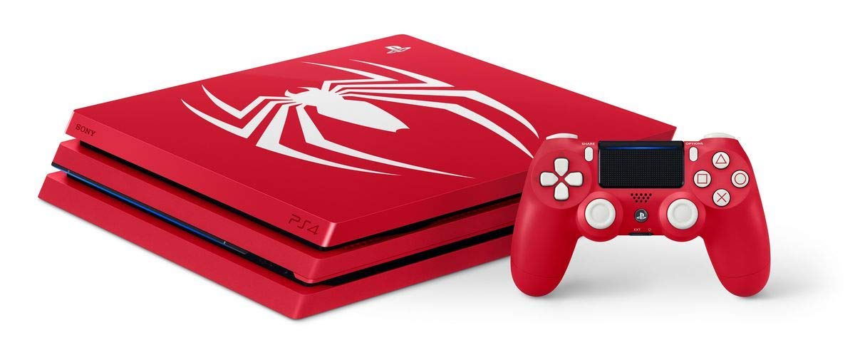 Playstation 4 Pro 2TB SSHD Limited Edition Console - Marvels Spider-Man Bundle Enhanced with Fast Solid State Hybrid Drive (Renewed)