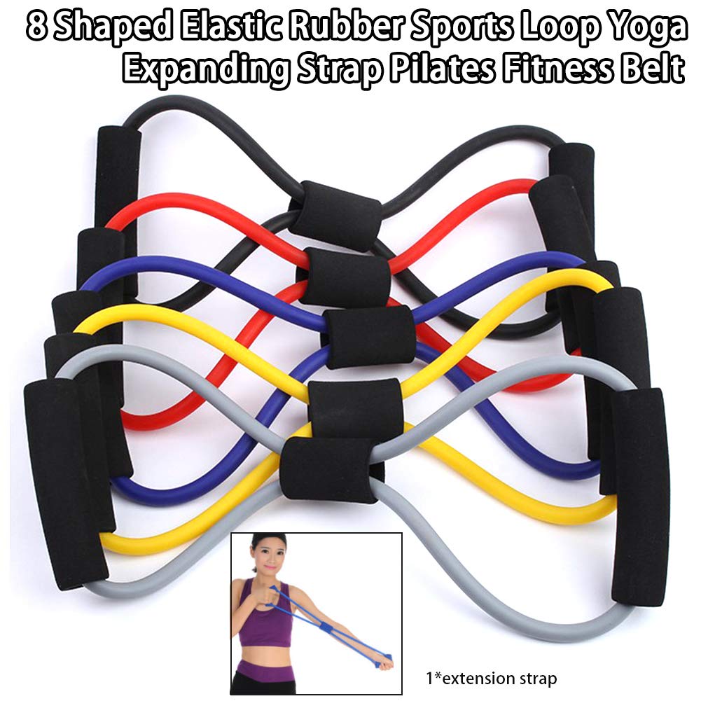 Kathleen0 Pull pe 8 Shaped Gym Equipment Home Accessories Yoga Sports Exercise Pilates Fitness Elastic Rubber