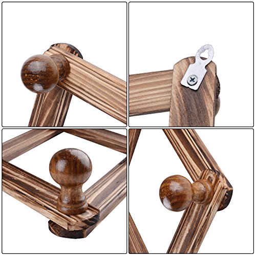 Wooden Expandable Coat Rack,Wall Mounted Hanging Hat/Scarf/Jewelry Hanger for Entrance,Bedroom,Living Room,Utility Hooks Home Decor 10 Hook/Set