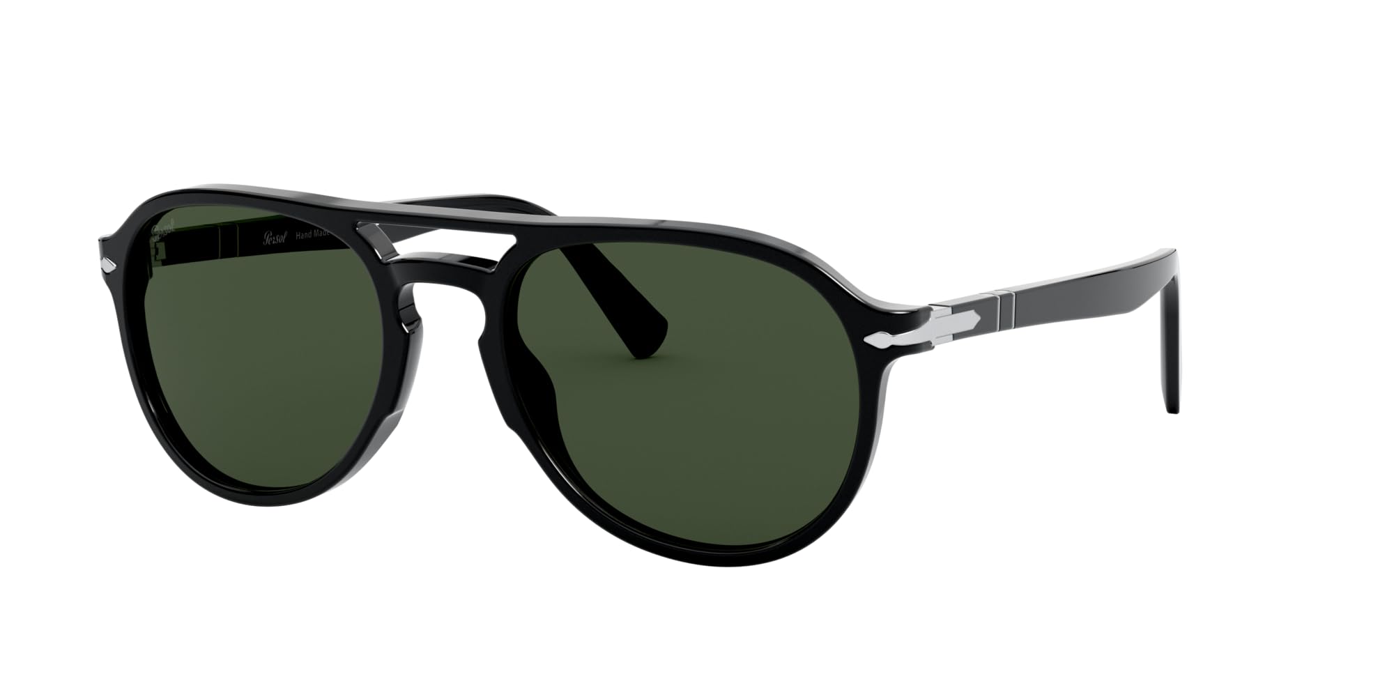 Persol PO3235S Aviator Sunglasses, Black/Blue Gradient Polarized, 55 mm
