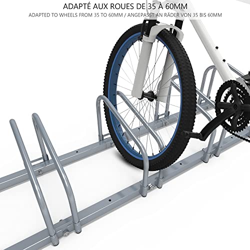 VOUNOT Bike Stand Floor 4 Rack Bike Garage Bicycle Storage Parking Rack Cycle Organizer Locking Stand for Indoor Outdoor
