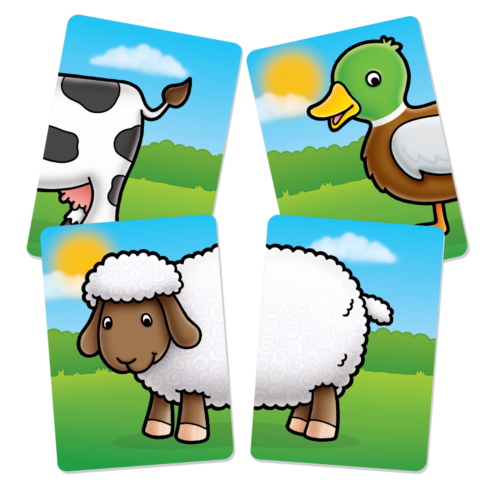 Orchard Toys Moose, Farmyard Heads & Tails Game. A First Matching Activity That develops into a Fun Game. 24 Chunky Cards. Age 18 Months+. 1-4 Players