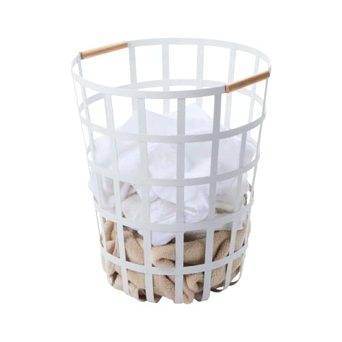 YAMAZAKI home Tosca Round Laundry Basket White,