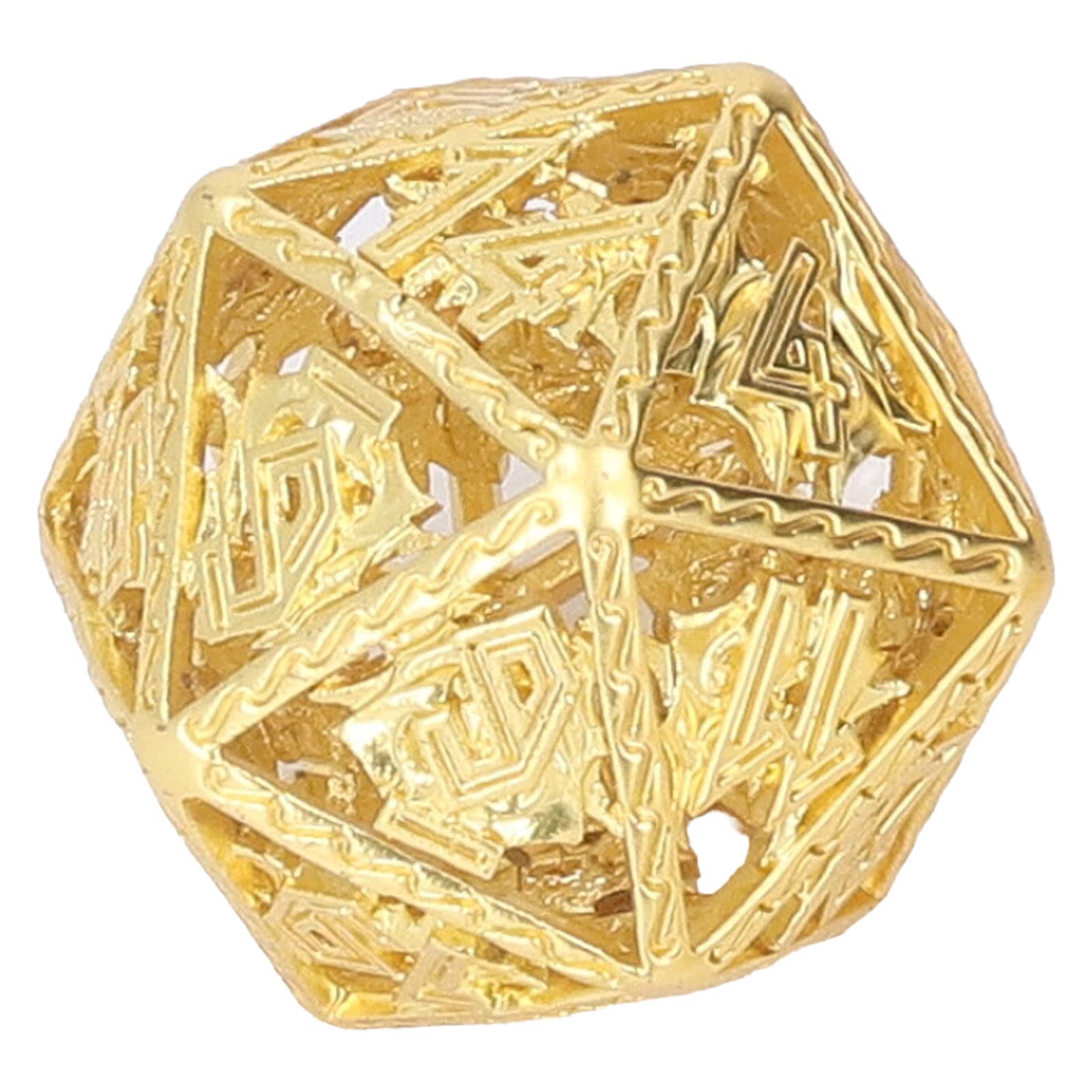 VINGVO Copper Dice Set, Hollow Dice Board Game 7pcs Precision Manufacturing Strong Balance for Interactive Table Games