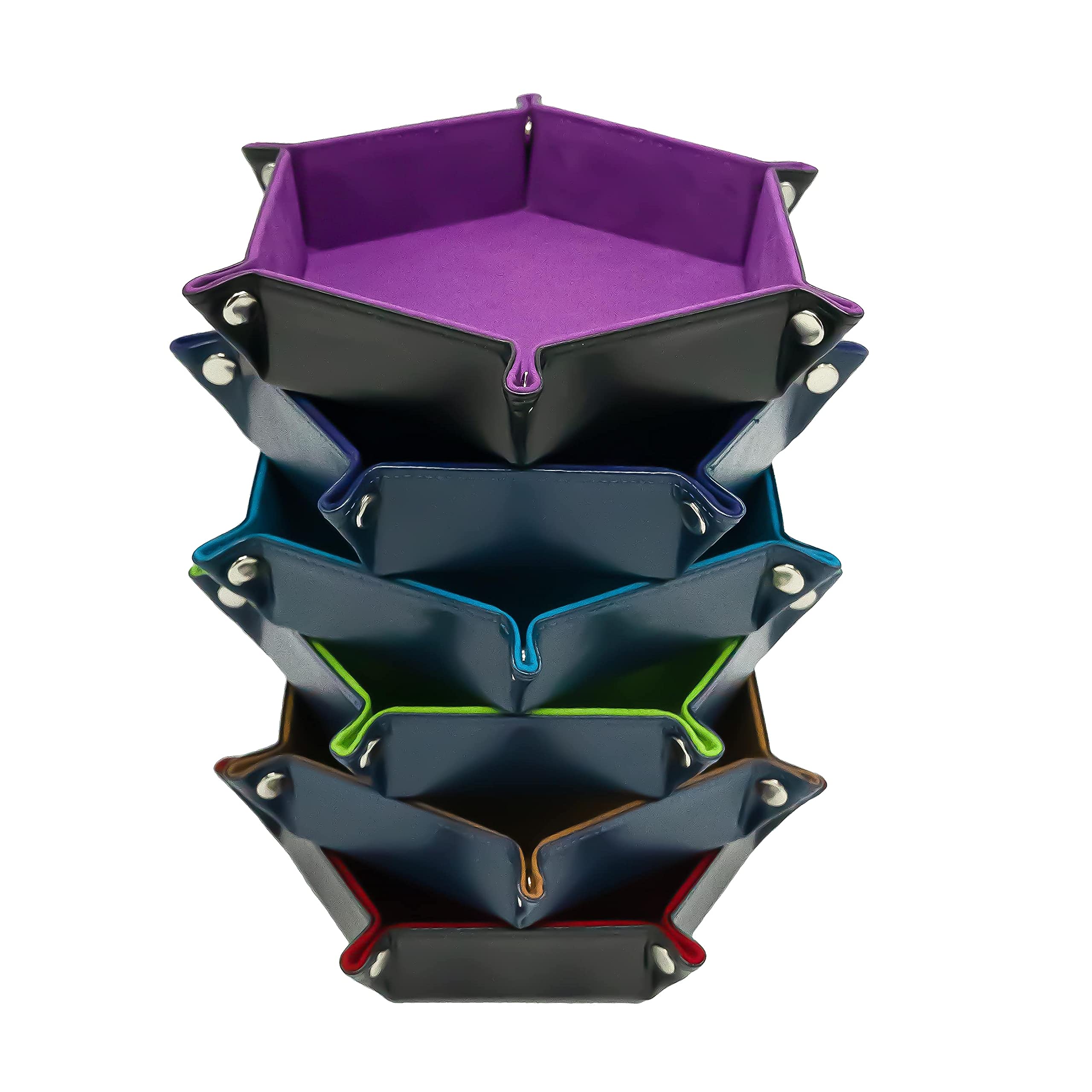 TINY GREMLIN - Dice Tray - Purple Hexagonal Collapsible PU Leather Dice Rolling Tray for Tabletop Role Playing Games Including Dungeons and Dragons (DND - D&D), Pathfinder, and Others