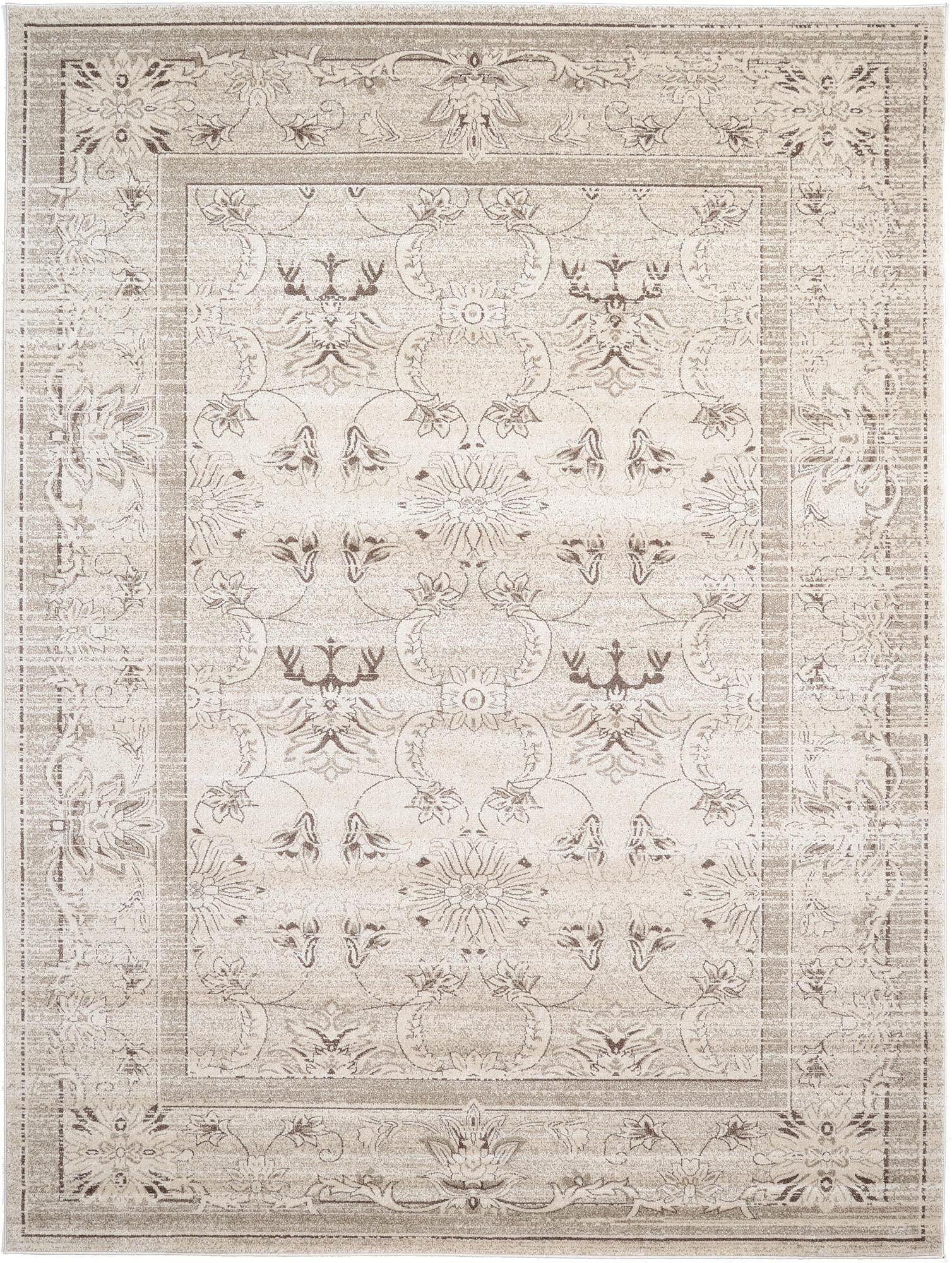 Rugs.com Miranda Collection Rug β 9' x 12' Ivory Medium Rug Perfect for Living Rooms, Large Dining Rooms, Open Floorplans