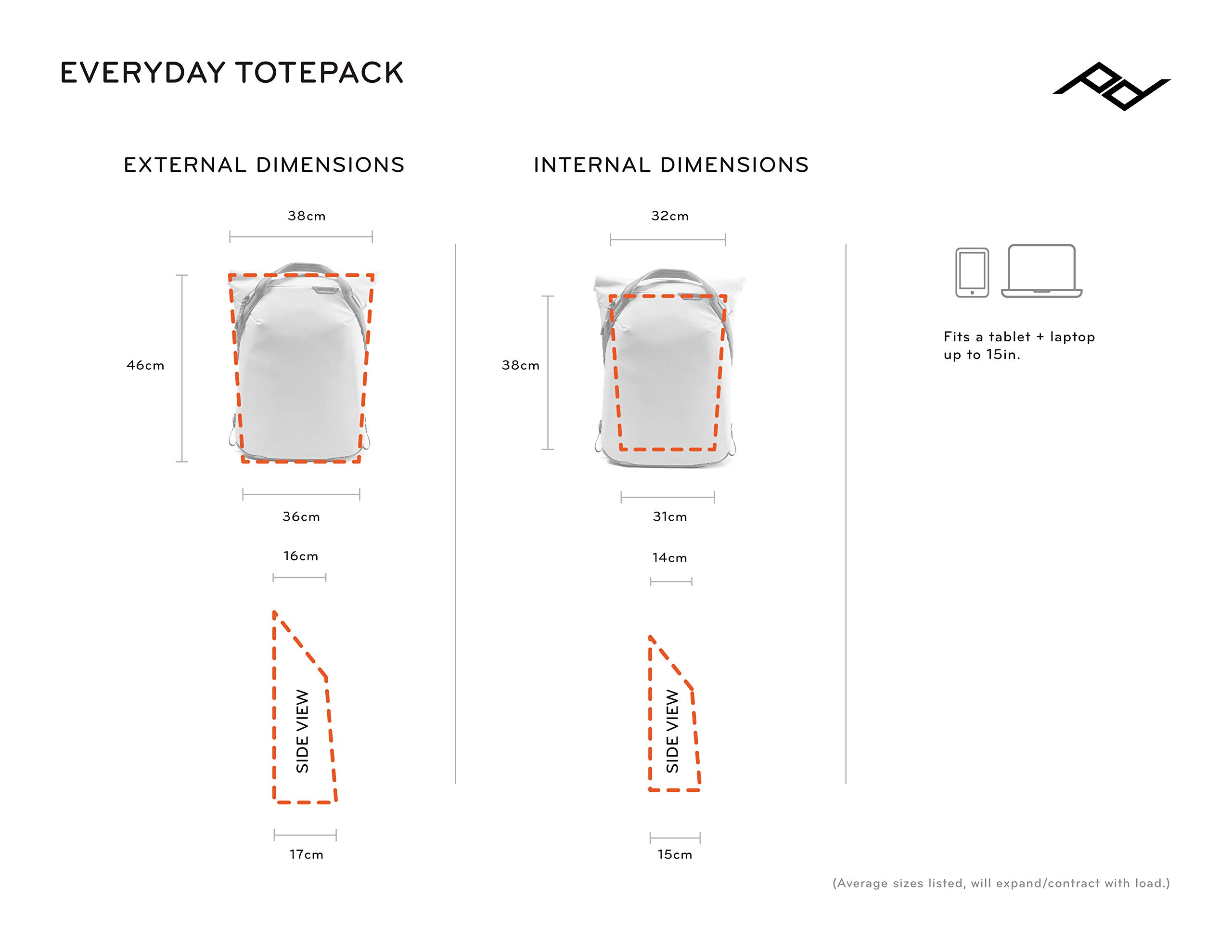 Peak Design Everday Totepack 20L Bone, Urban Travel or Photo Carry (BEDTP-20-BO-2)