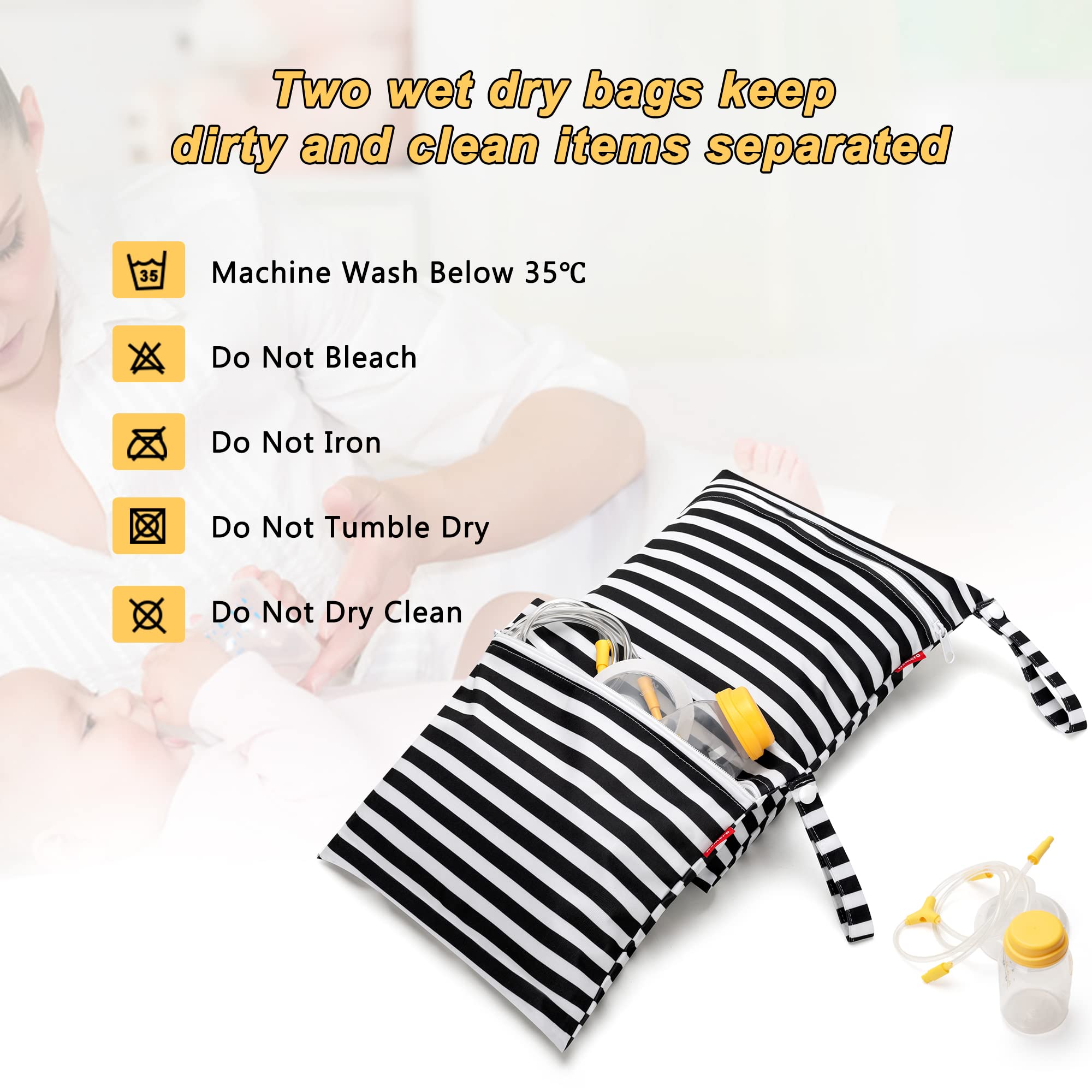 Damero Wearable Breast Pump Bag with 2PCS Wet Bag and A Mat Compatible with Wearable Breast Pump and Parts, Bag Only