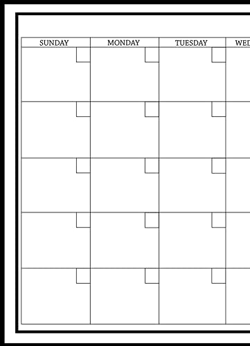 WallPops WPE0447 Large Monthly Dry Erase Calendar Decal, White & Off-White