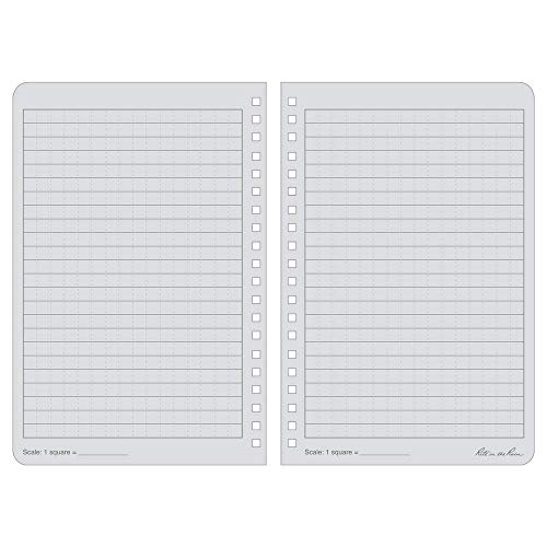 Rite In The Rain Weatherproof Side Spiral Notebook, 4.625" x 7", Black Cover, Universal Pattern, 3 Pack (No. 773L3)
