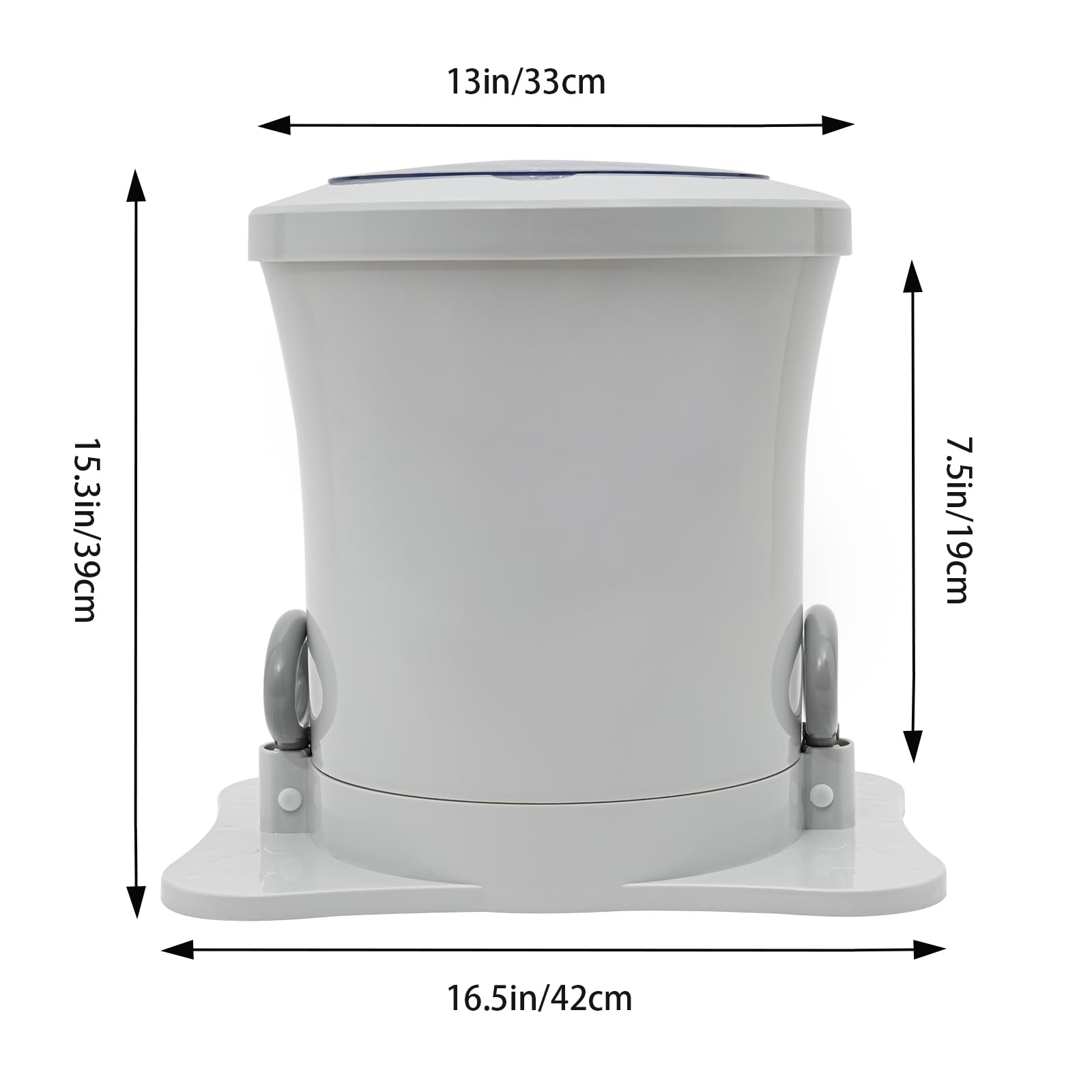 HinLIaDa Mini Manual Dehydrator Washing Machine,Portable Foot Operated Non-Electric Dehydrator, Compact Washer Spin Dryer for Baby Clothes, Underwear or Small Items, Apartment, Dorm, Camping (White)