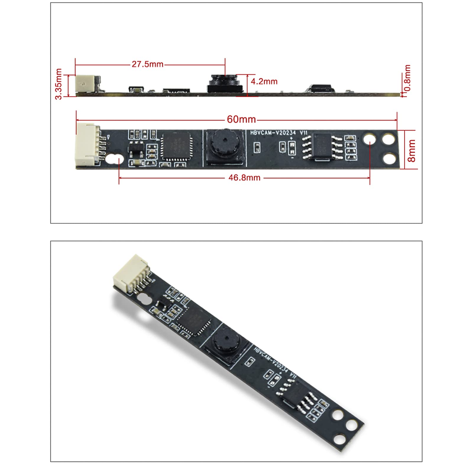 Bcsgj Llightburn Mini USB Camera 3MP USB2.0 Drive-Free Module 1/9” CMOS for Machine All-in-one Notebook Webcam with Microphone