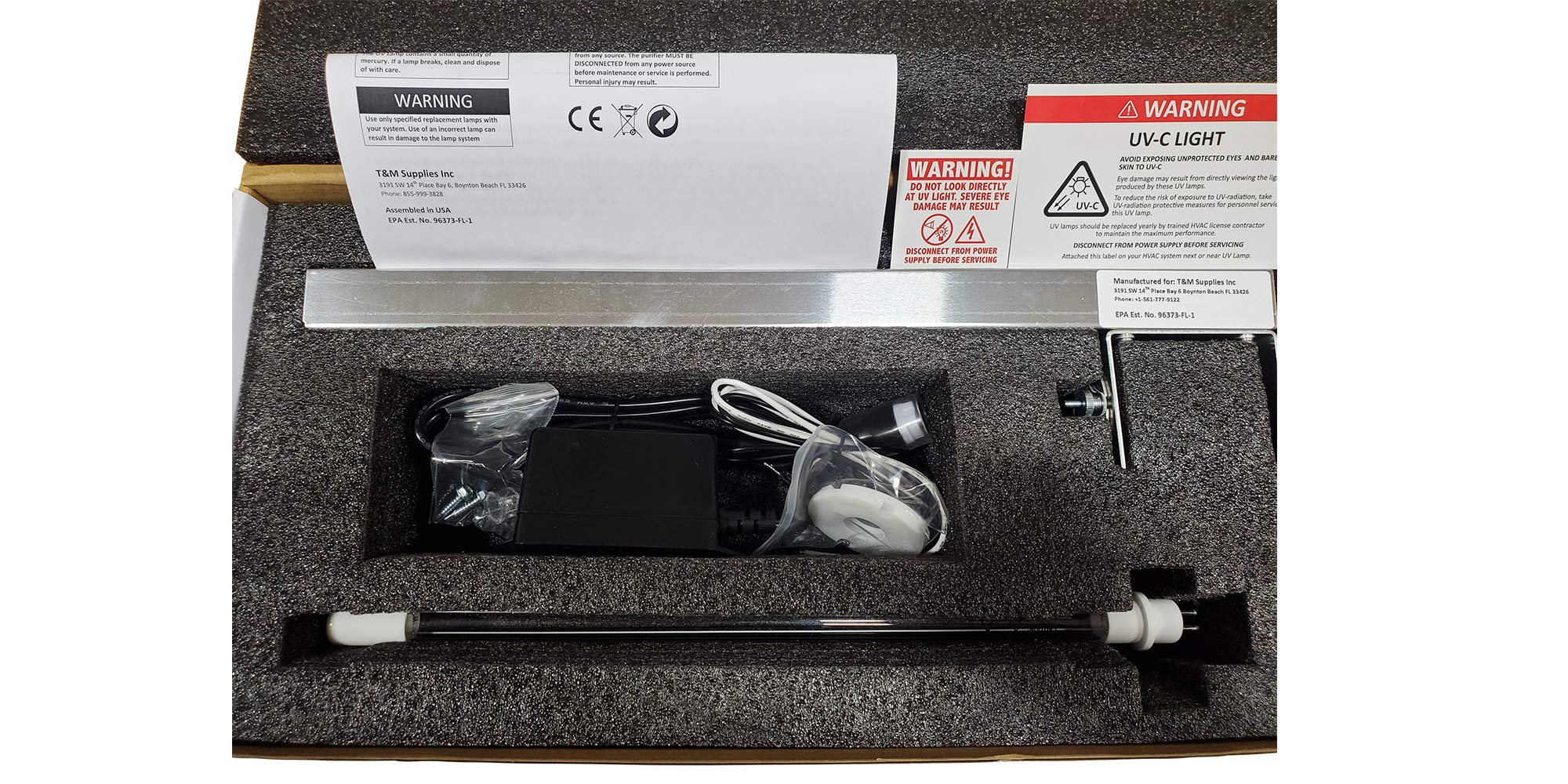 Pure UV Whole House PCO UV-C Light system with Activated Carbon filter with magnet for HVAC Ac air conditioning coil. 16.75" long