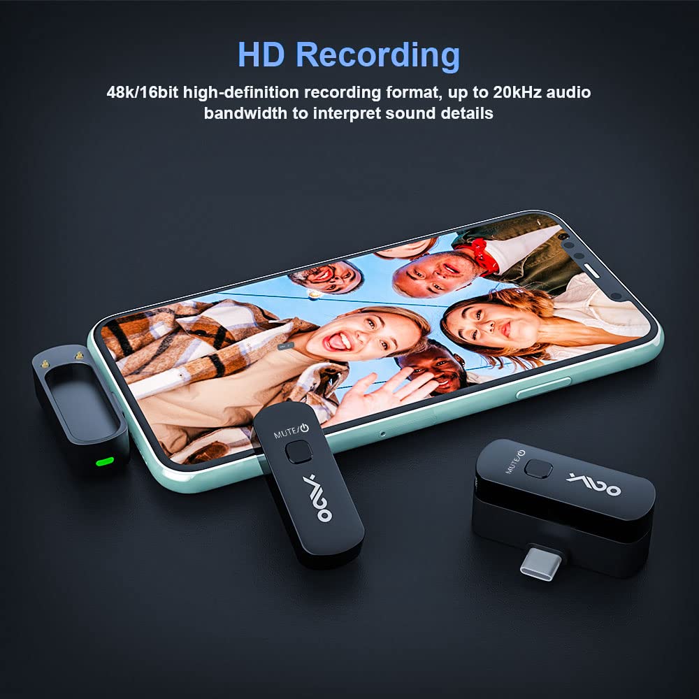 YMOO M5 Mini Wireless Microphone for iPhone iPad,Lavalier Microphone and Receiver for Tablet/Android Phone/Laptop/MacBook Video Recording,Meeting,Vlog,Tiktok,YouTube,Whatsapp