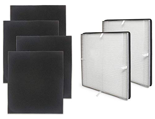 Fette Filter -Combo Pack of 2 True Hepa Filters and 4 Pre-Filters Compatible with Vornado Air Purifiers AC300, AC350, AC500, AC550, PCO200, PCO375DC, PCO575DC, PCO300 and PCO500# MD1-0023 & MD1-0022