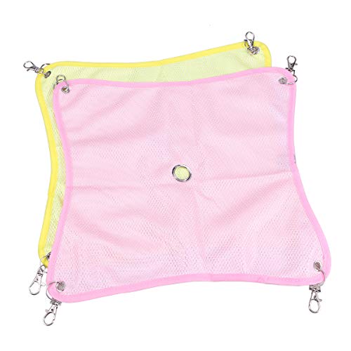 POPETPOP 2Pack Mesh Hamster Hammock for Cage-Gerbil Swing Hanging Chinchillas Bed Guinea Pig Nest Squirrel House for Rat Small Animal Hammock Random Color Size M