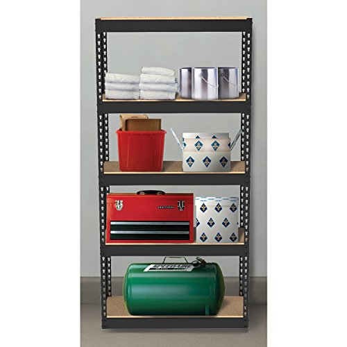 King’s Rack 5 Layer Black Steel Storage Rack Boltless Shelving Unit Tier Layer Height Adjustable Shelf Organizer 30" W x 12" D x 60" H