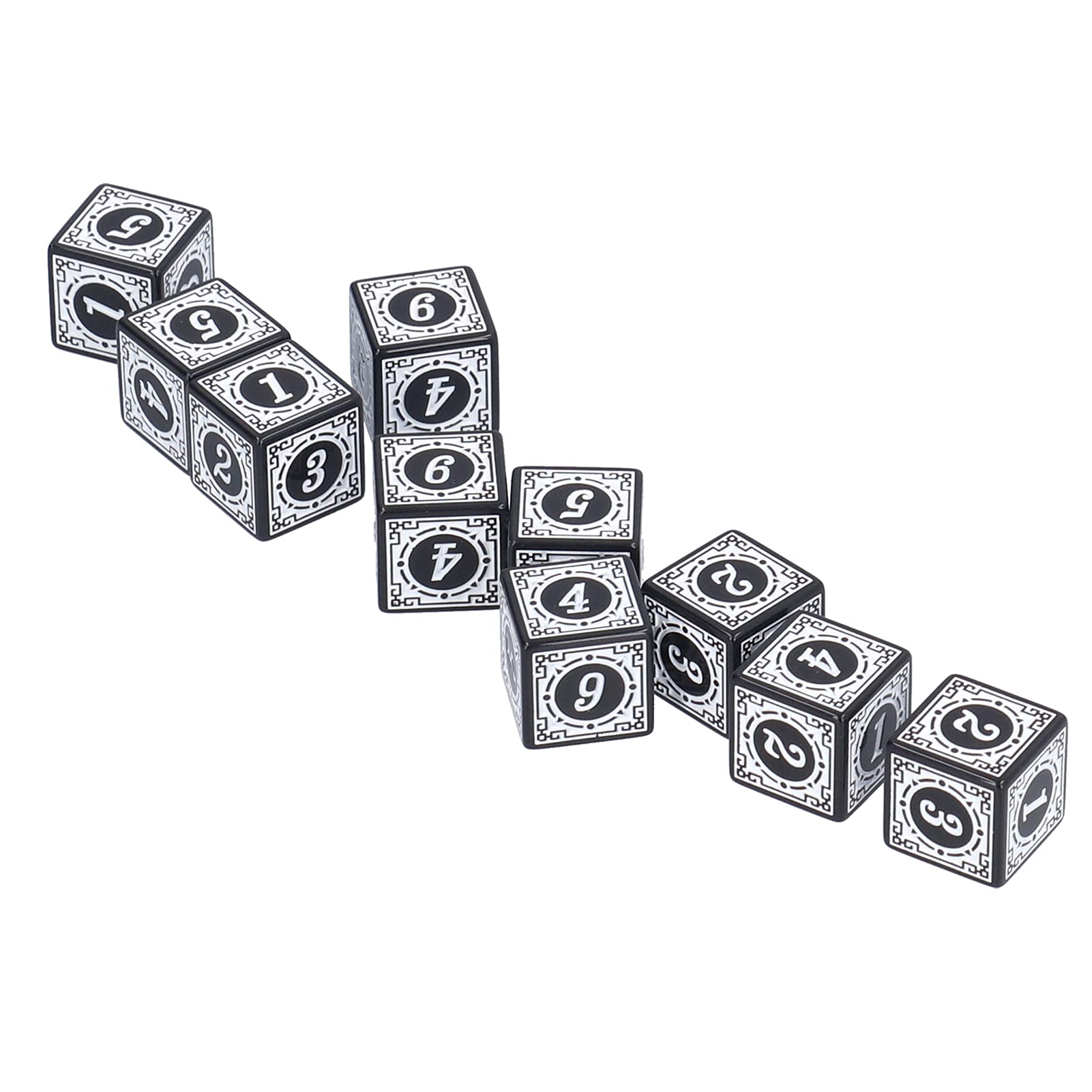 KnityMac 6 Sided Dices Square Verged D6 Polyhedral DND Dice Set for Table Board Game Polyhedra Dice(Point White Oil)