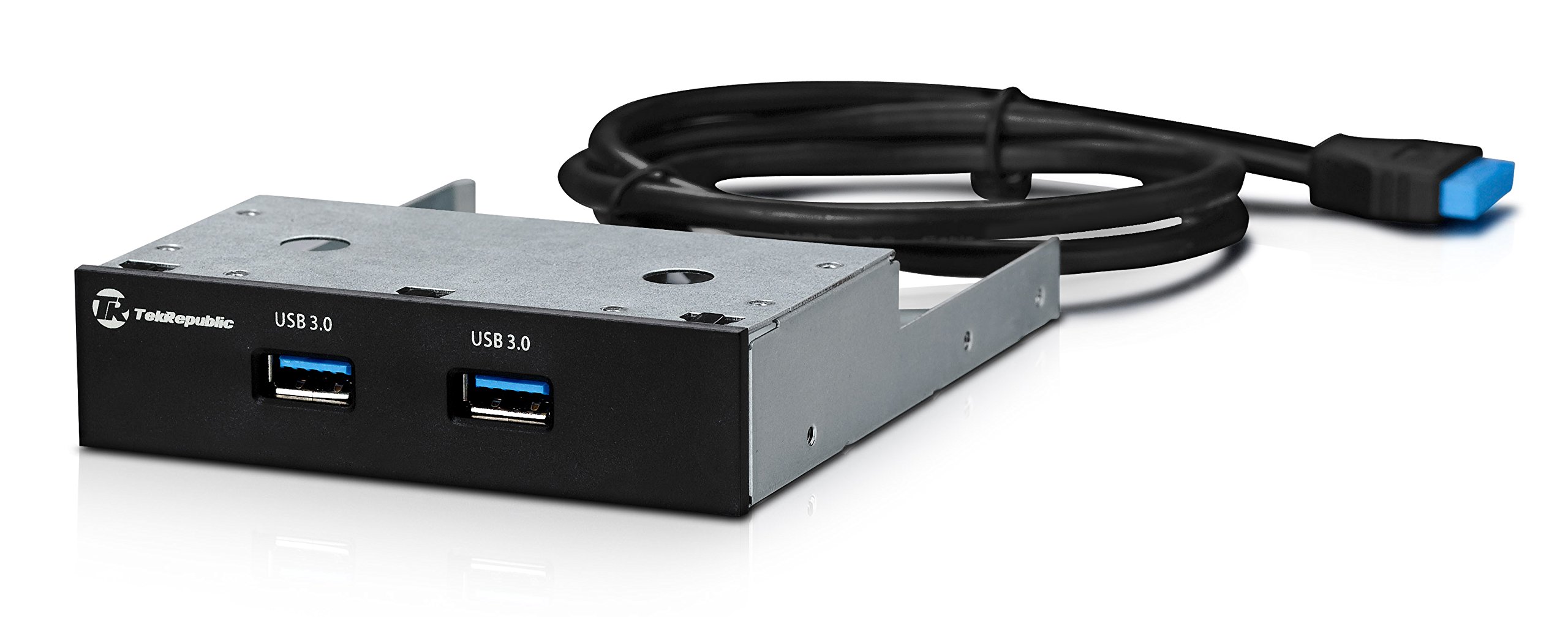 Tek Republic TIU-3000 3.5 inch Front Panel USB Hub with 2 USB 3.0 Ports (2ft 20-Pin Adapter Cable)