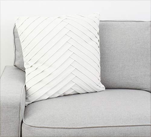 Thro by Marlo Lorenz Velvet Pillow, 1 Count (Pack of 1), Soft White