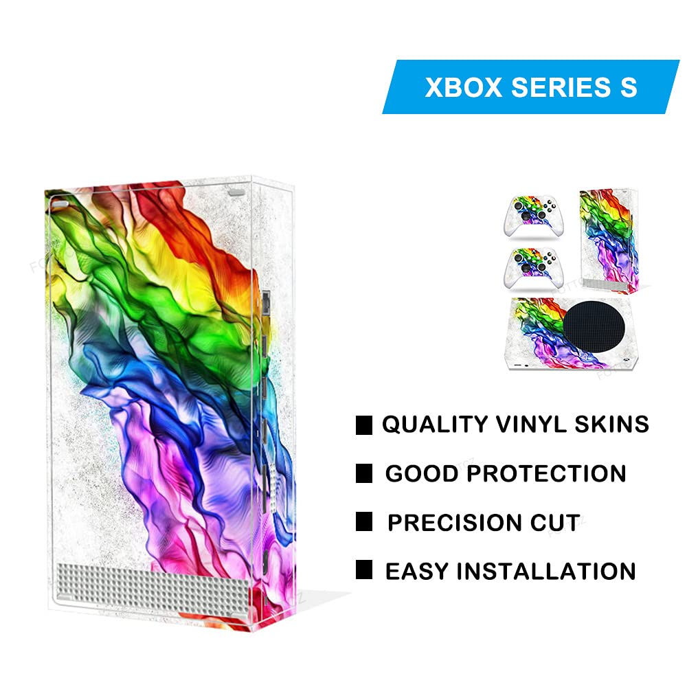 FOTTCZ Vinyl Skin for Xbox Series S Console and Controllers, Sticker Decal Protect Xbox Series S Devices - Rainbow Band