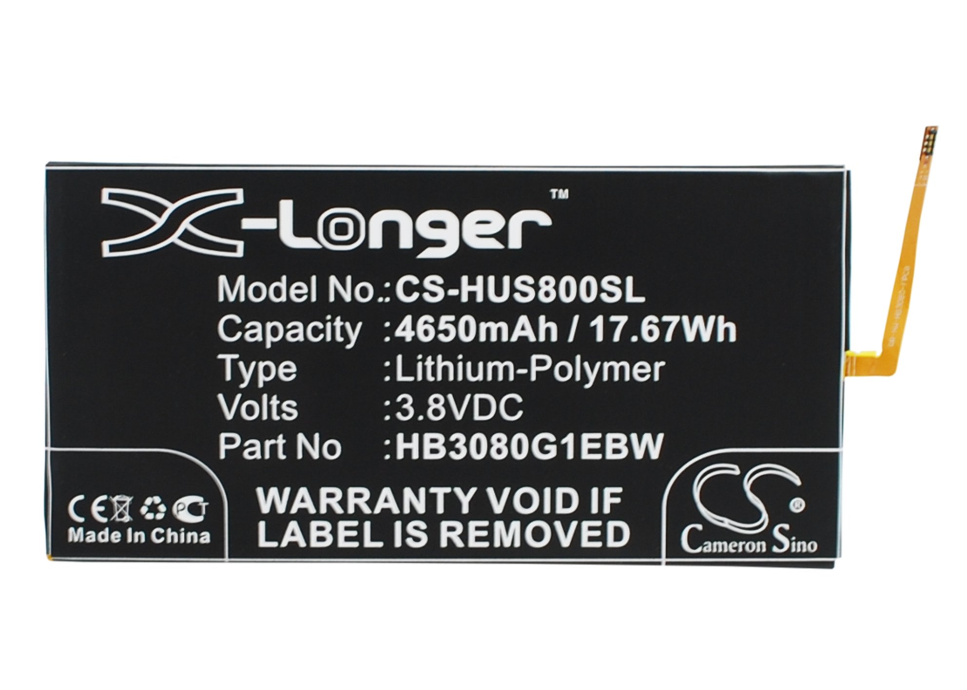 Cameron Sino New Replacement Battery Fit for Huawei(4650mAh / 17.67Wh)