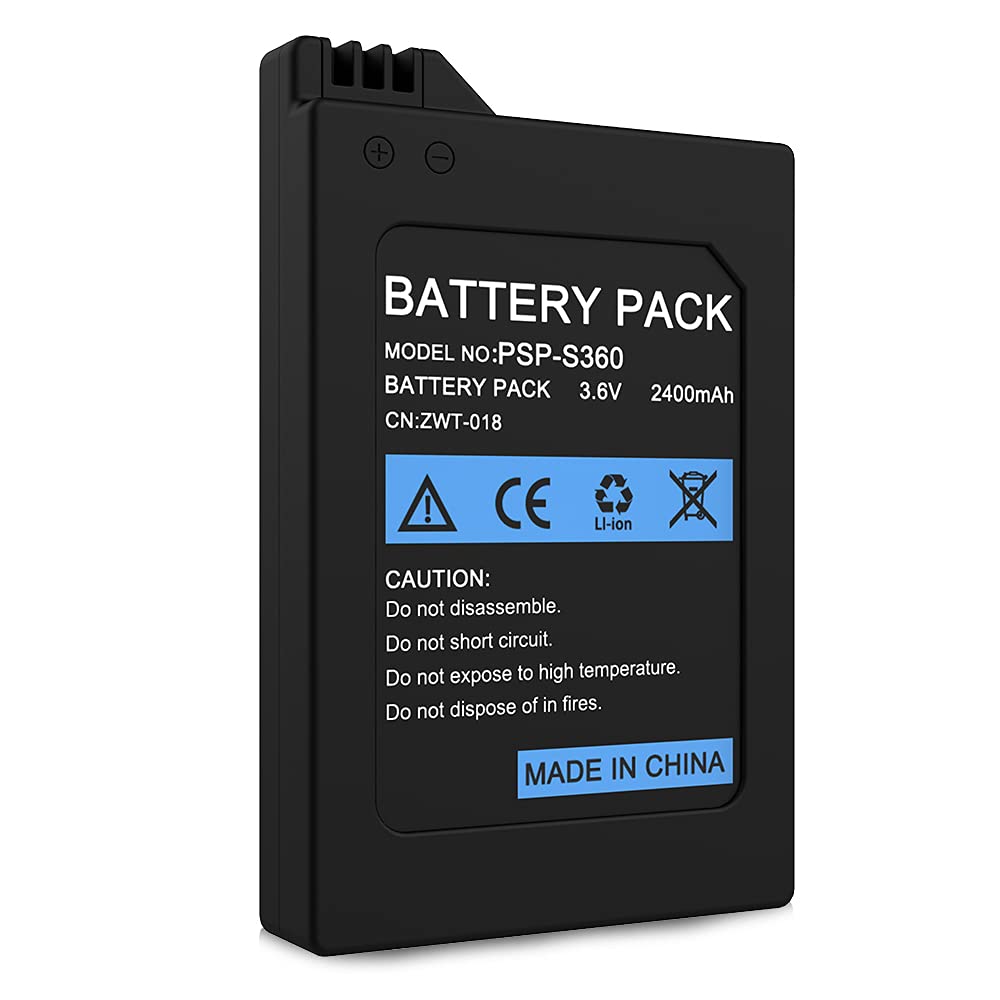 GASOPIC High Capacity Quality Real 2400mAh 3.6V Lithium Ion Rechargeable Battery Pack Replacement for Sony PSP 2000PSP 3000 PSP-S110 Console (NOT Compatible with PSP 1000)