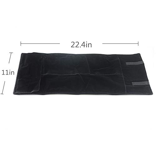 Vinerstar Jewelry Roll Bag for Holding Necklace Bracelet Ring,Jewelry Organizer 16 Hook Velvet Black