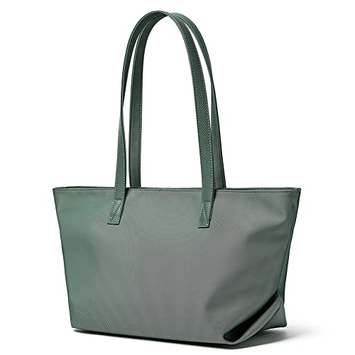 Lightweight Tote Bag For Women Medium Casual Foldable Nylon Shoulder Purse With Multi Pockets (Version 2-Light Green)