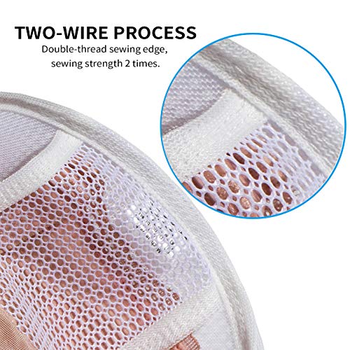 TENRAI Set of 3 (3 Medium Bra Bags, Fits A-D Cup, Delicates Laundry Bags, Bra Fine Mesh Wash Bag, Use YKK Zipper, Protect Best Bra or Underware in The Washer, （0 Fluorescent Agent, White, CQS）