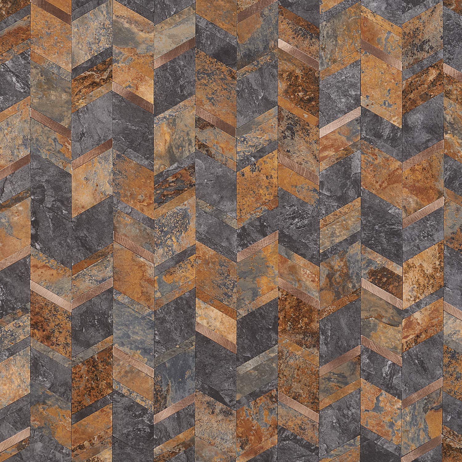Luxe Core Chevron Copper 11.02 in. x 11.41 in. SPC Peel and Stick Kitchen, Bathroom, Backsplash Tile (0.87 Sq. Ft. / Sheet)