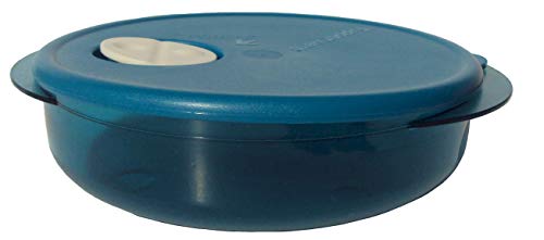 Tupperware Rock N Serve Microwave Dish 3 1/4 Cup Round Blue