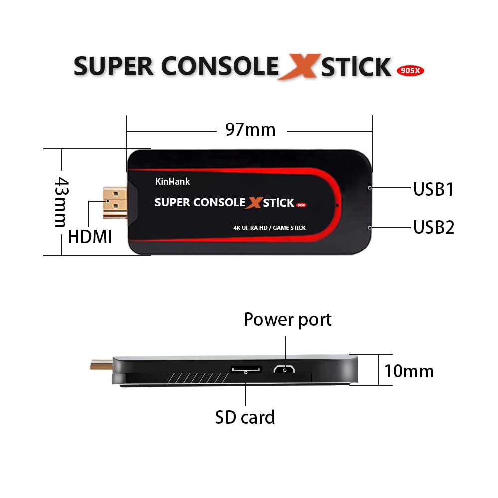 X Stick Super Console For PC/TV/Laptop, Retro Game Box With 40000+ Games, Support Emulators Such As PSP/PS1/N64D, Gift For Kids, Adults.