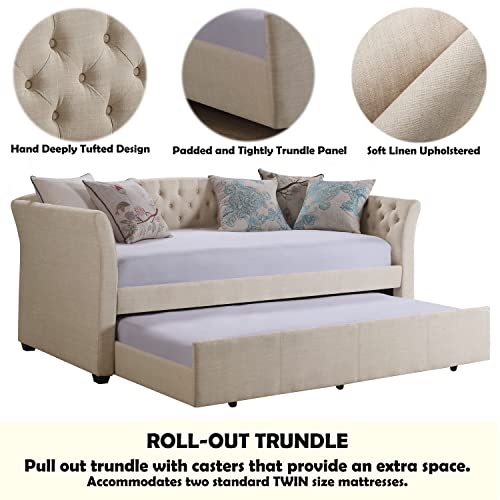 Rosevera Elsa01 Elsa Twin Size Daybed with Trundle Charcoal