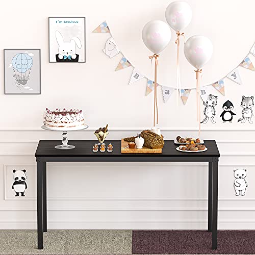 Teraves Computer Desk/Dining Table Office Desk Sturdy Writing Workstation for Home Office(39.37β, Black)