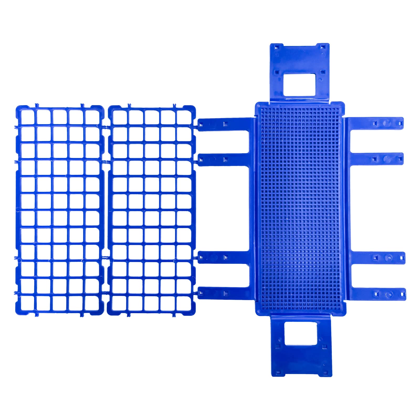 krngcwc 3 Packs Plastic Test Tube Rack, 60 Holes Lab Test Tube Rack Holder for 16mm Test Tubes, Blue, Detachable (60holes)