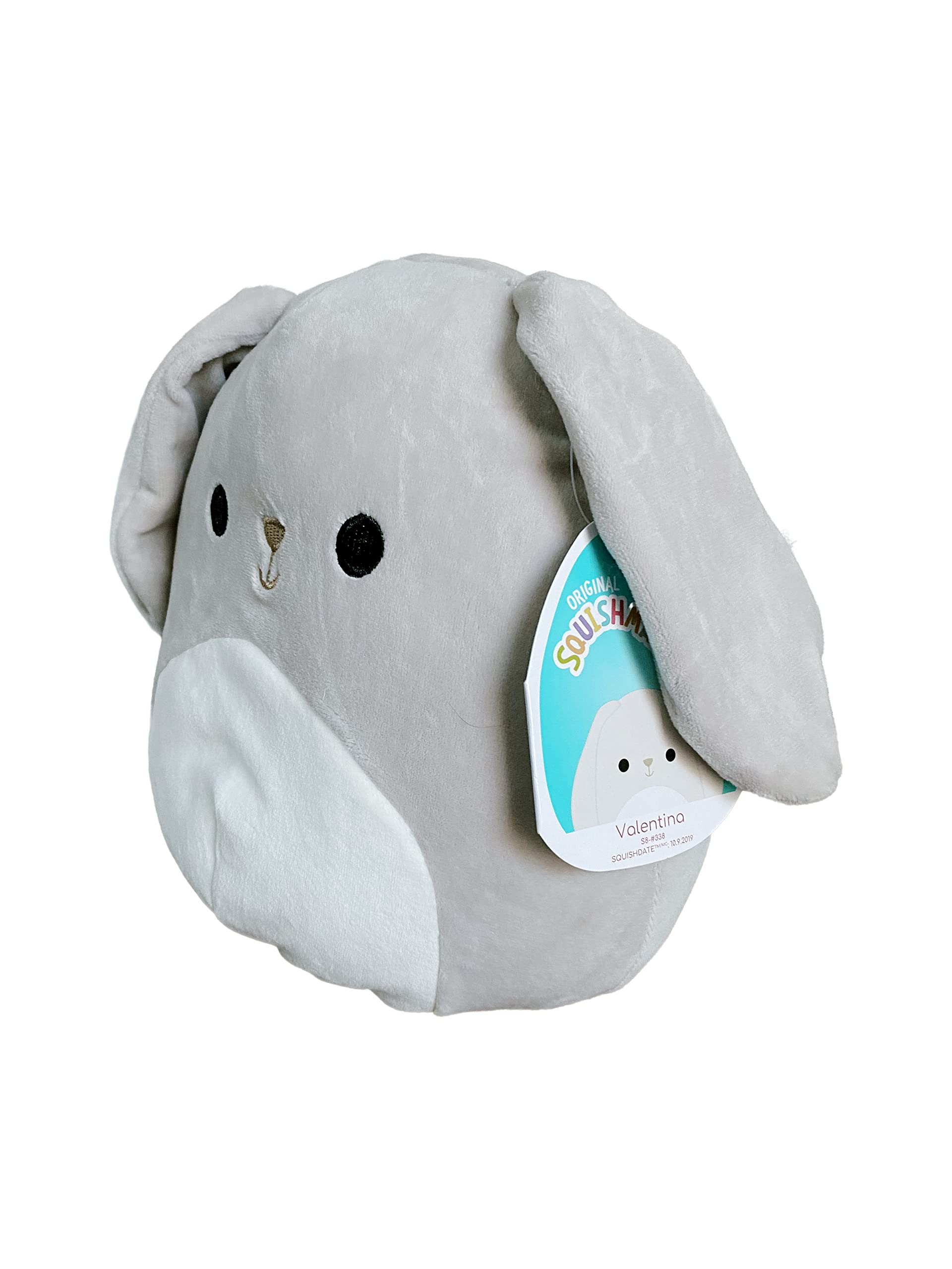 Squishmallows Official Kellytoy Easter Squad Squishy Soft Plush Toy Animal (8 Inch, Valentina Grey Bunny Rabbit)