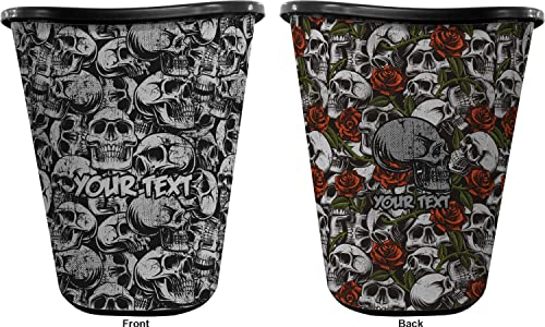 YouCustomizeIt Skulls Waste Basket - Double Sided (Black) (Personalized)