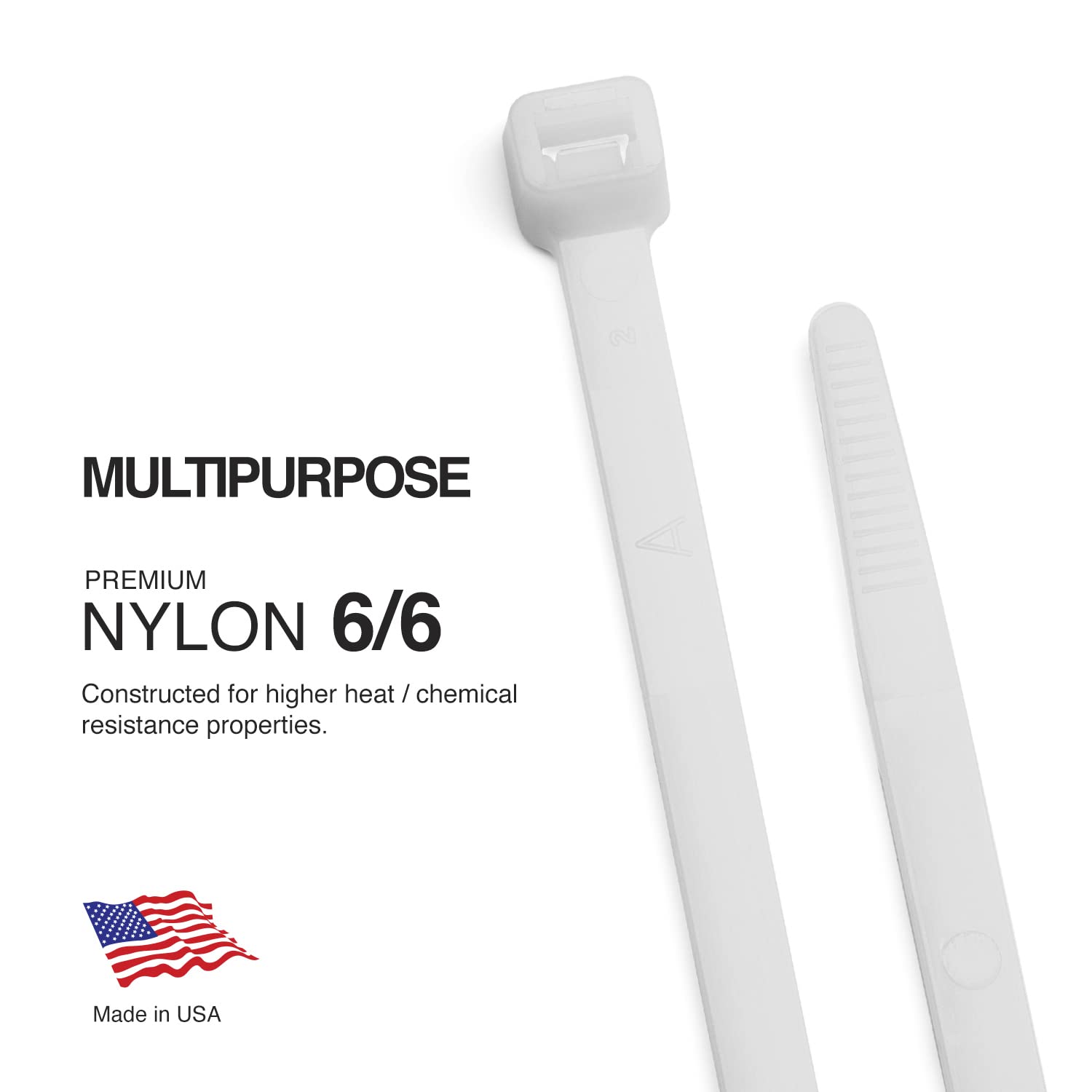 TR Industrial Multi-Purpose UV Resistant Natural Cable Ties, 14 inches, 100 Pack