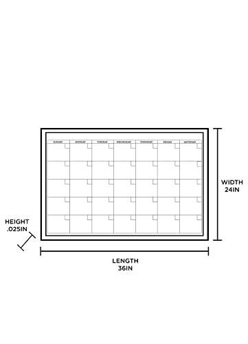 WallPops WPE0447 Large Monthly Dry Erase Calendar Decal, White & Off-White
