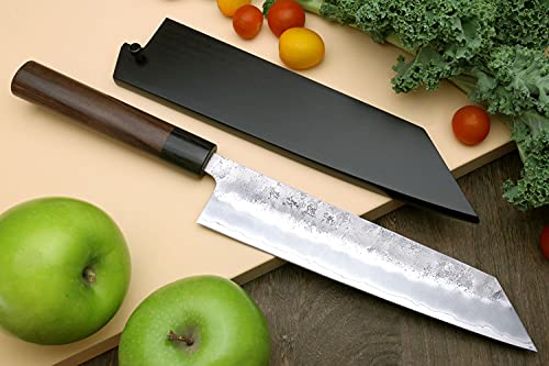 Yoshihiro Stainless Clad Nashiji Ginsan High Carbon Stain Resistant Steel Kiritsuke Multipurpose Chefs Knife (9.5"(240mm) & Saya)