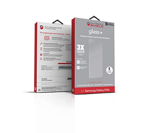 ZAGG InvisibleShield Glass+ Screen Protector β Made for Samsung Galaxy S10e β Extreme Impact & Scratch Protection β Easy to Apply β Seamless Touch Sensitivity