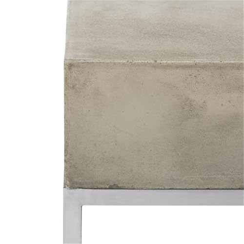 SAFAVIEH Outdoor Collection Eartha Modern Dark Grey Concrete Coffee Table (Fully Assembled)