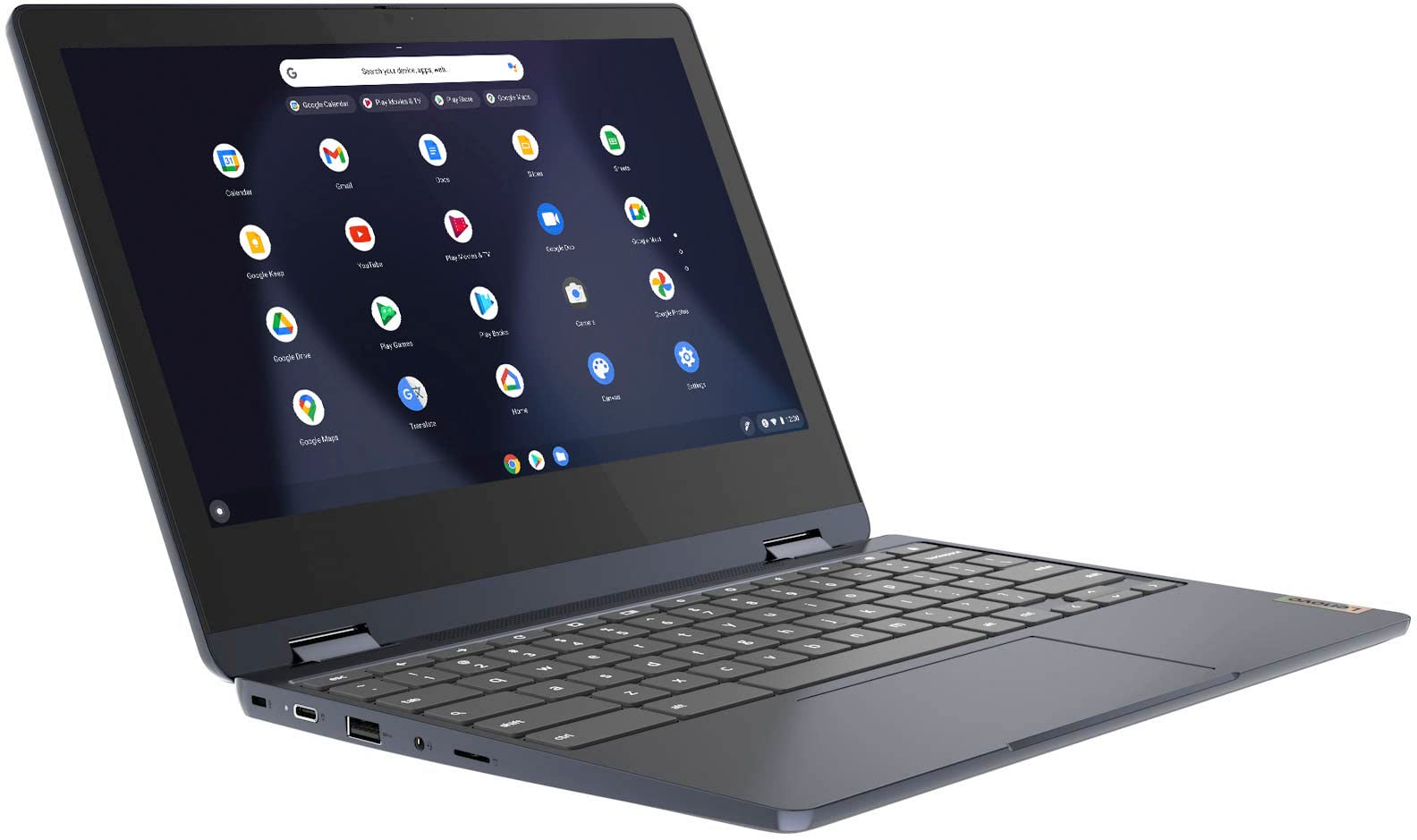 Lenovo Flex 3 11" 2-in-1 IPS Touchscreen Chromebook Laptop, MediaTek MT8183, 4GB Memory, 192GB Storage(64GB eMMC Plus 128GB Card),WiFi 6, Bluetooth, Webcam, Chrome OS, Abyss Blue | TGCD Bundle