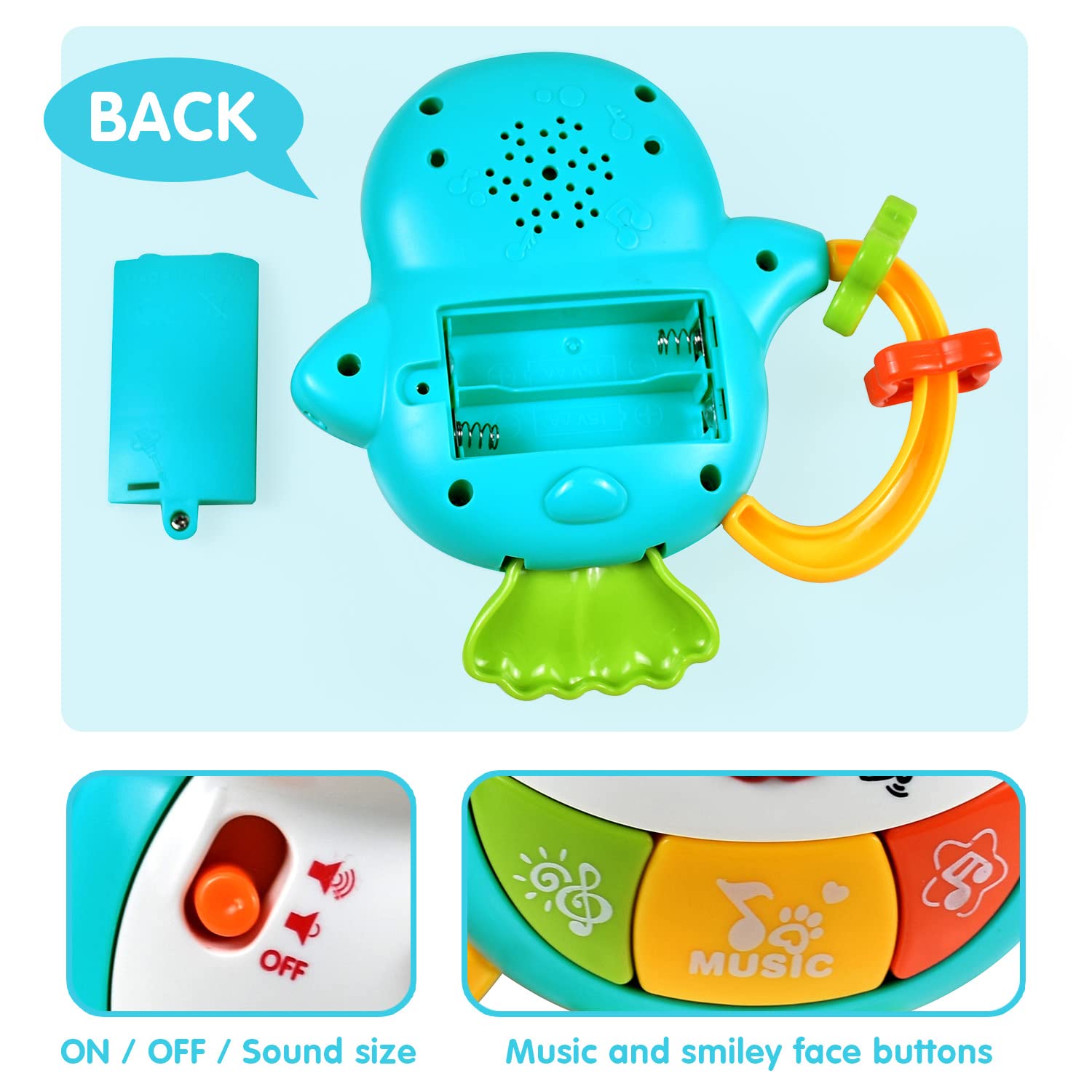 Dahuniu Baby Rattle Toy, Take Along Tunes Musical Toy, Ages 3 Months +